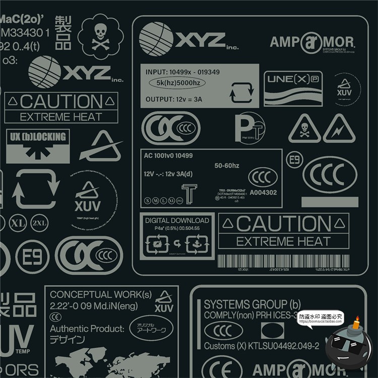 赛博朋克工业风格标签图标标志AI矢量PNG免抠SVG格式装饰元素素材