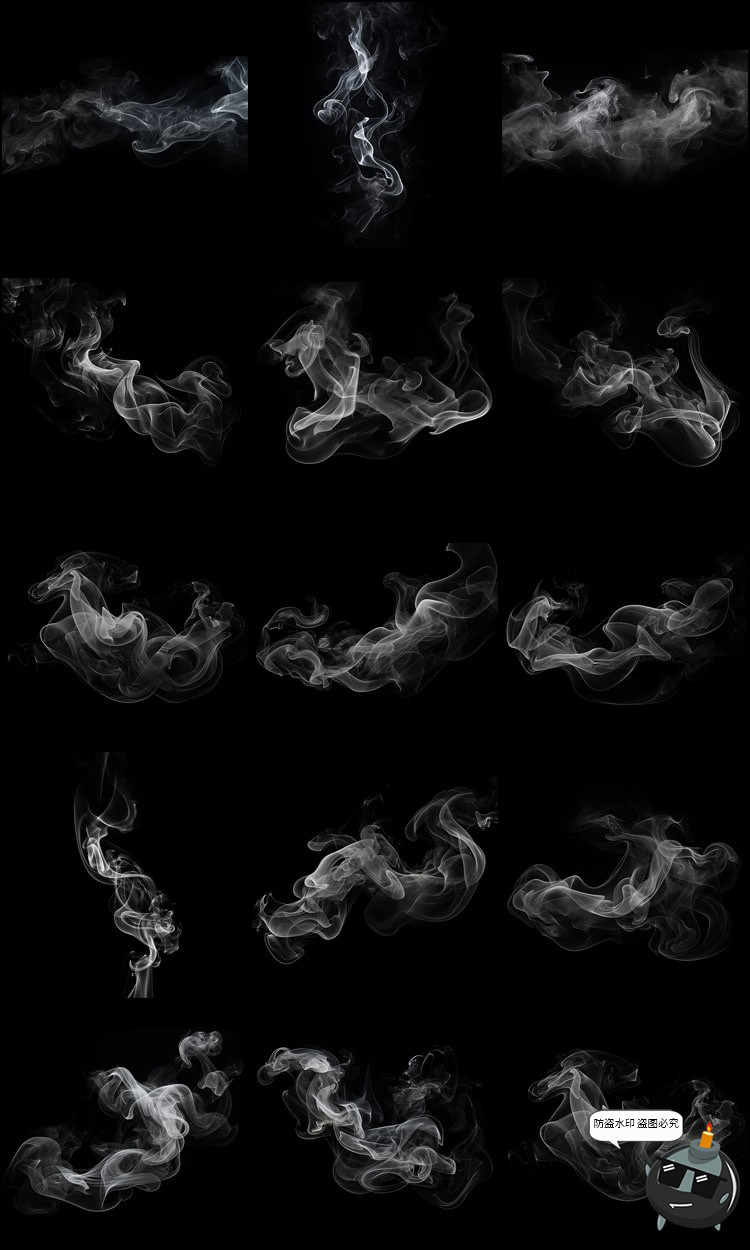高清抽象艺术黑白单色烟雾云雾烟尘雾气背景底纹JPG图片后期素材